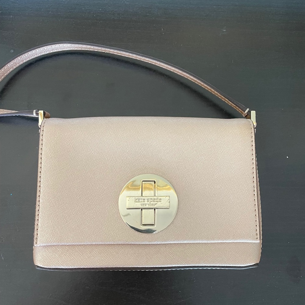 Kate Spade Turn Lock Crossbody - Rose Gold - Gem